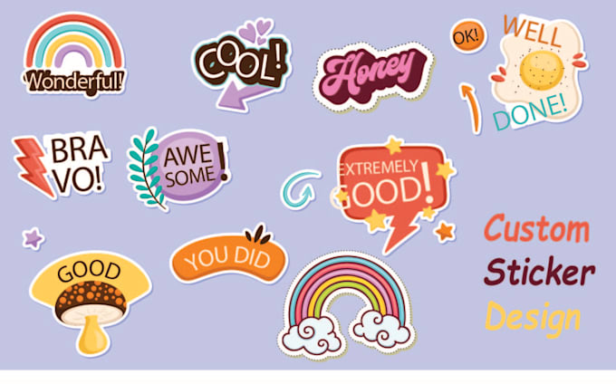 Create trendy and unique custom sticker, badge design by Graphixdot ...