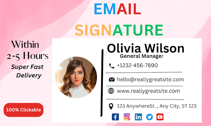 Create clickable html email signature by Meherun_nahar | Fiverr