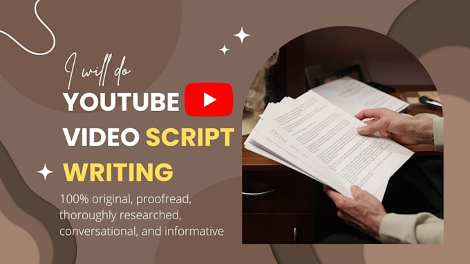 Write youtube video script for your channel by Alymalapote | Fiverr Write youtube video script for your channel by Alymalapote | Fiverr