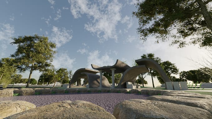 3dmodel of park for mama natura made in blender by Spindira | Fiverr