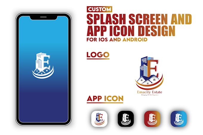 Modern app icon design, splash screen and onboard screen designs for ...