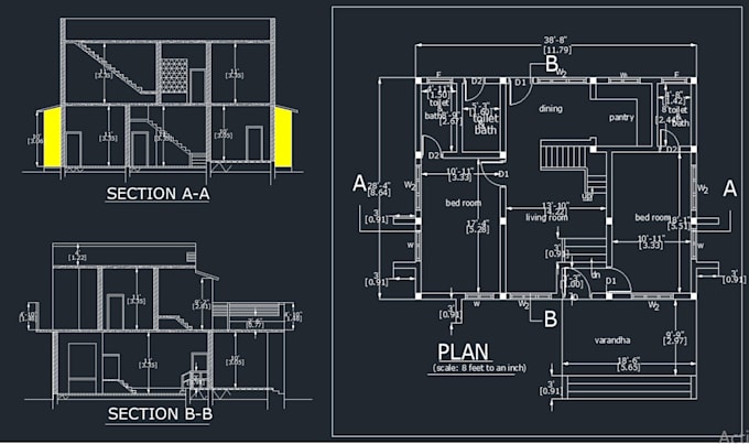 Design autocad 2d house plan and commercial architecture by Whp_design ...