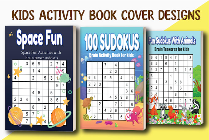 Design kids activity book interior cover kids coloring book cover for ...
