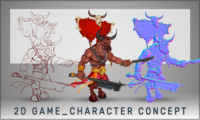 Draw a 2d game character concept by Orlov_painter | Fiverr