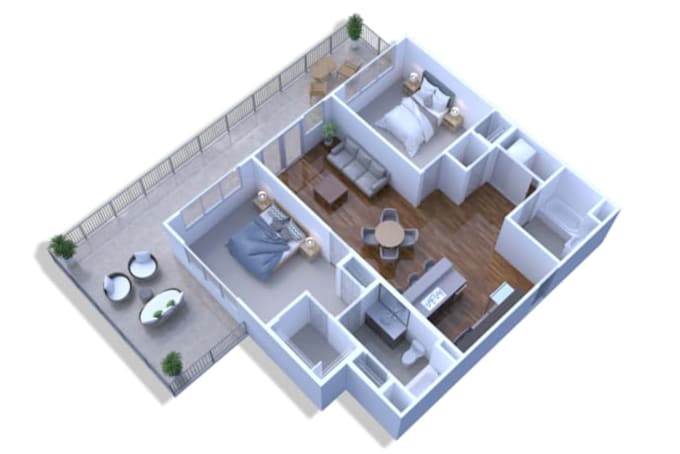 Create a 3d floor plan by Patrizialamanna | Fiverr
