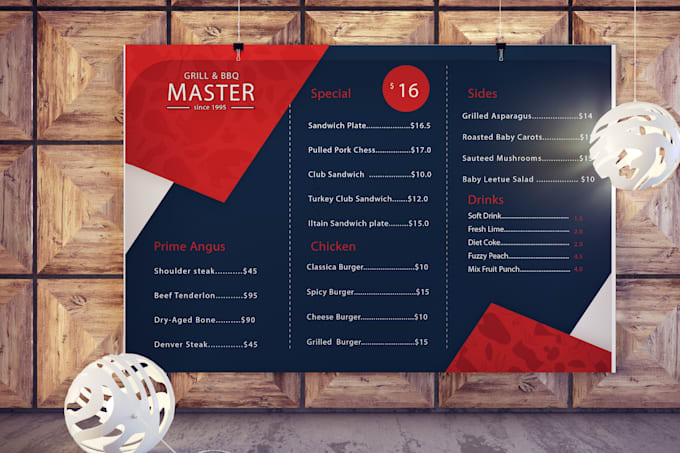 Design unique and professional restaurants and food menu by ...