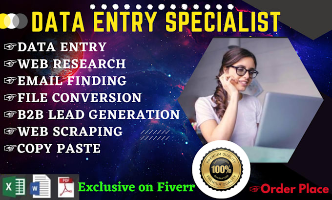 Do data entry web recharge data collection copy paste and email finding by Asiqjemi7521 | Fiverr