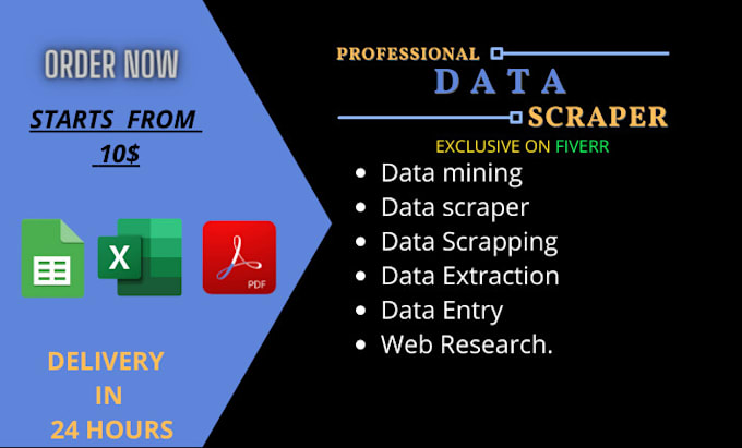 Web scraper, web scraping, datamining, data extraction from any website by Zadafiya_parth | Fiverr