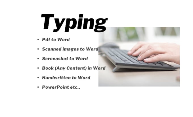 Do fast typing ms words and powerpoint by Sdushi | Fiverr