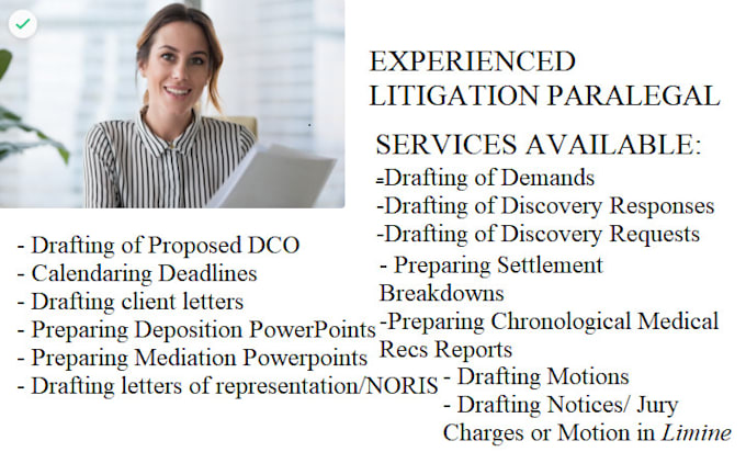 Be your senior litigation paralegal by Emmanuellanago | Fiverr