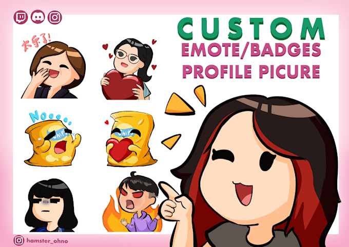 Create emotes, profile pictures, and profile banners by Hamster_ohno ...