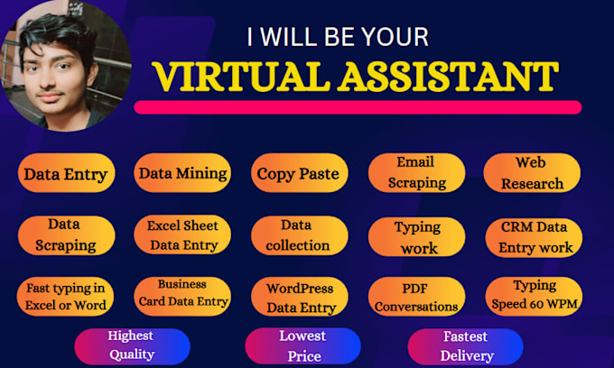 Be your virtual assistance for any type of data entry by Afroz_khan_01 ...