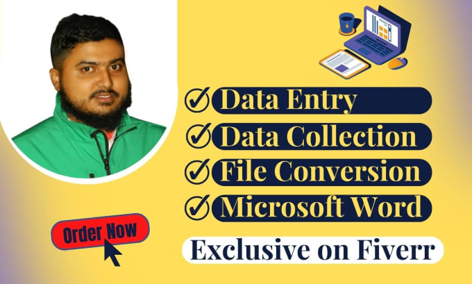 Do data entry excel, scraping, typing, copy paste, for you by Jubair60 | Fiverr