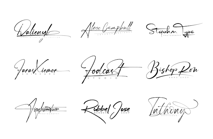 Design scripted, signature, cursive, handwritten logo by Nasima_gfx ...