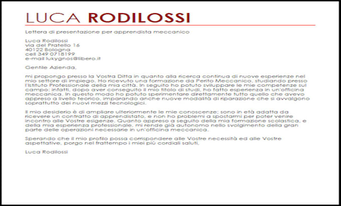 Scrivo la tua cover letter o lettera di accompagnamento by ...