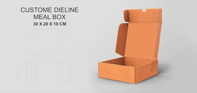 Do corrugated dieline meal box vector by Abubakarjalip | Fiverr