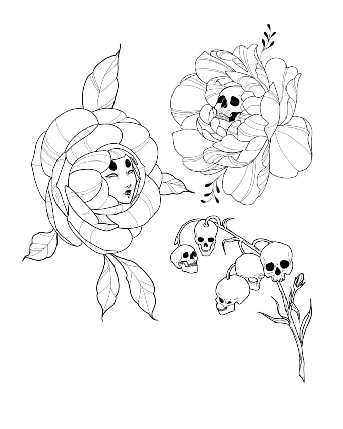 Make a delicate line art tattoo line design by Yeslinarroyo | Fiverr