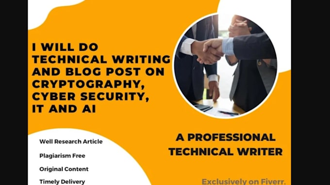Technical writing and technology articles on ai and cyber security by Velmarotich | Fiverr