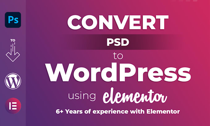 Convert psd to wordpress using elementor by Jaydeepnamera | Fiverr