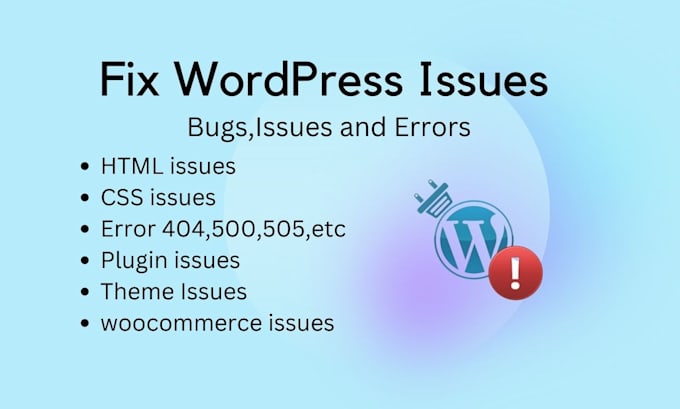 Fix wordpress bugs, errors or issues for you by Web_musfik | Fiverr