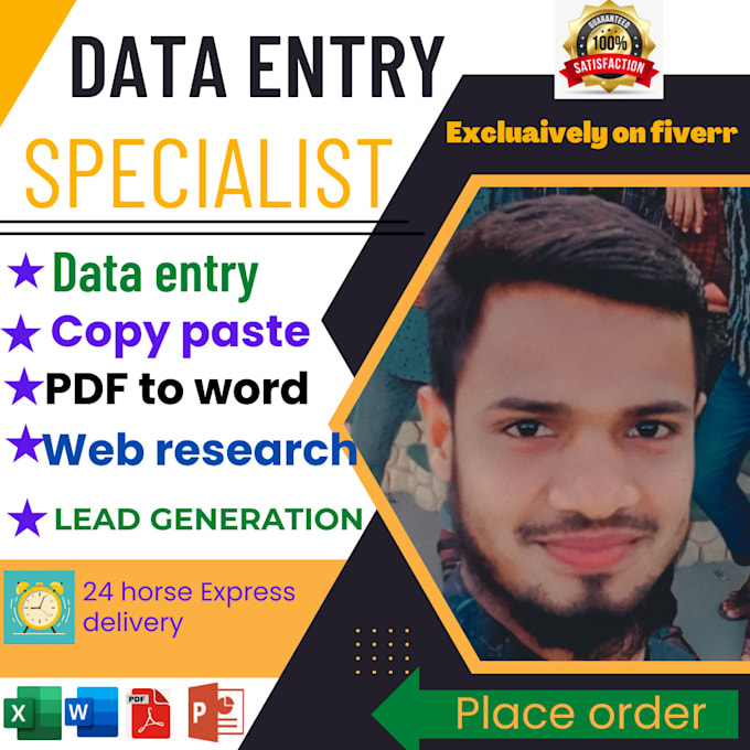 Do data entry copy paste virtual assistant lead generation and web research by Alamin1116 | Fiverr