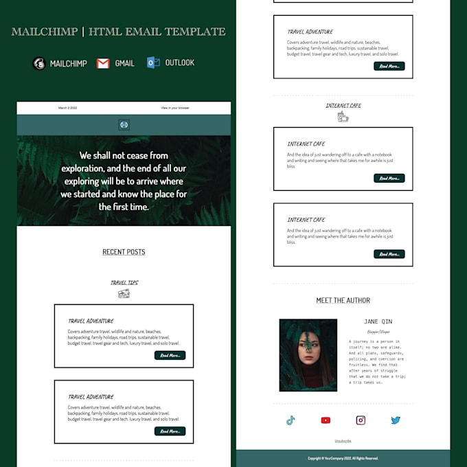 Design and develop a custom mailchimp email template by Craftydigitalcr ...