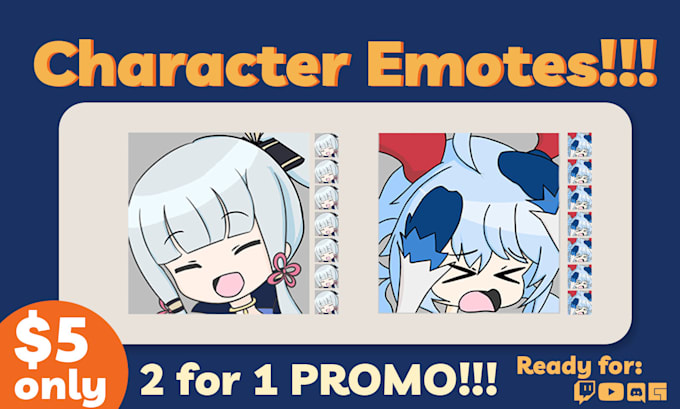 Create a character emote for your live chat by Terradoru | Fiverr