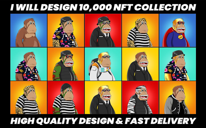 Design 10k nfts for your nft projects by Paradisostudio | Fiverr