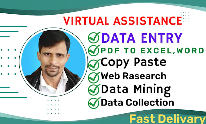 Virtual assistant data entry,pdf to convert word and excel by Solaimanislam1 | Fiverr