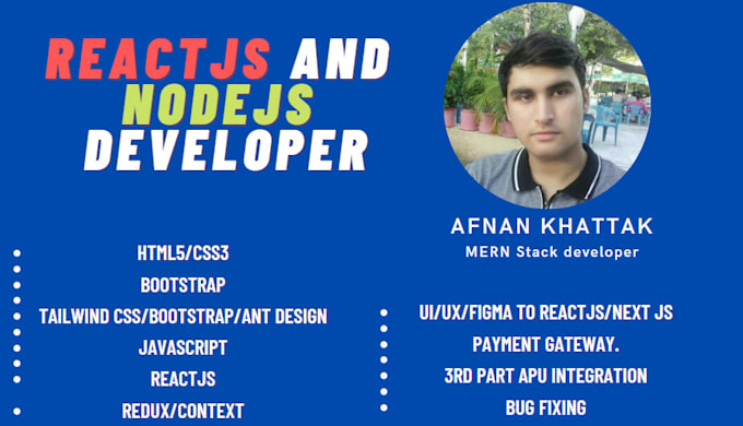 Develop frontend reactjs and mern stack websites by Afnankhattak12 | Fiverr Develop frontend reactjs and mern stack websites by Afnankhattak12 | Fiverr