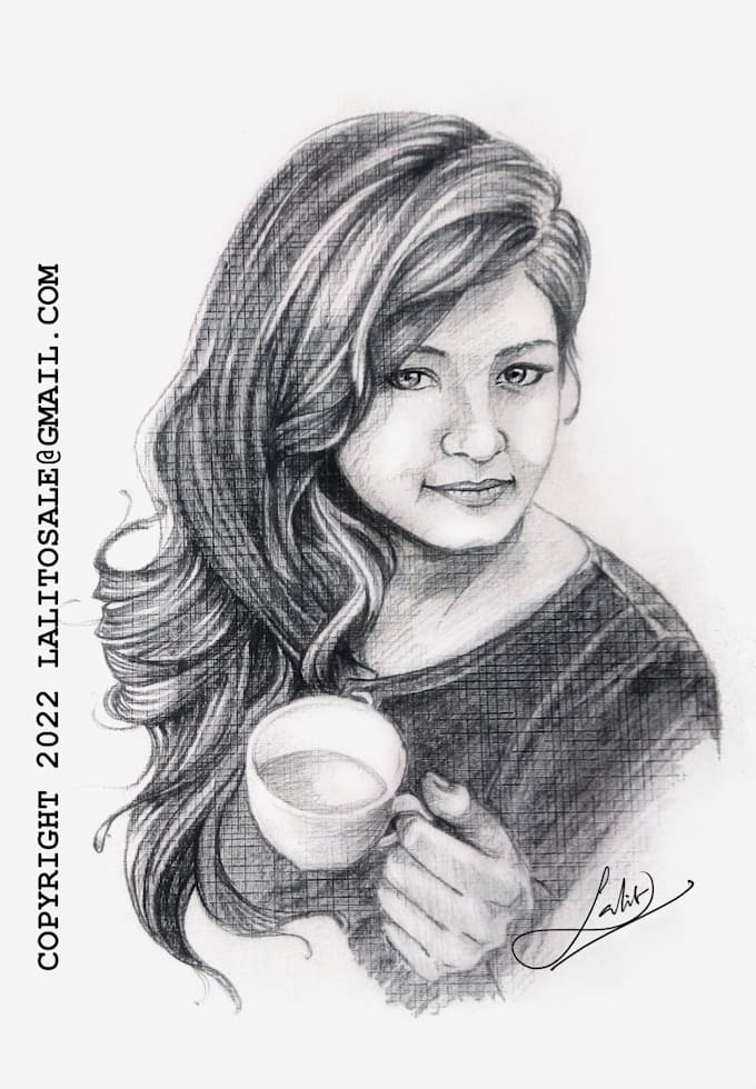 Draw a pencil sketch portrait from a photo by Lalitosale | Fiverr