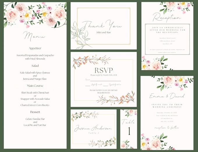 Design your wedding invitation by Carolinelodge1 | Fiverr