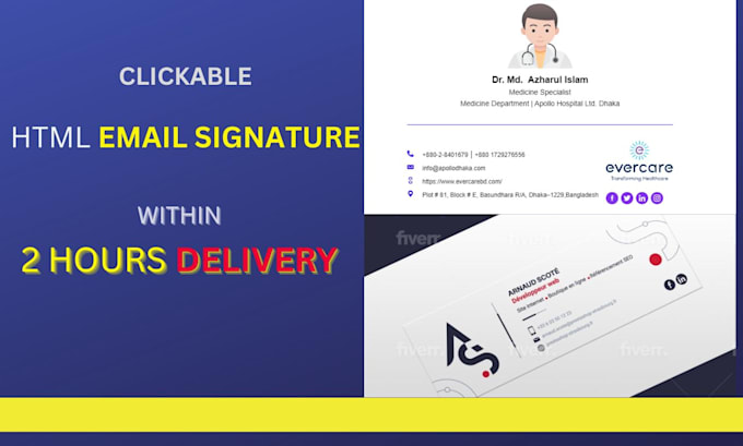 Design professional clickable html signature by Tusar1989 | Fiverr