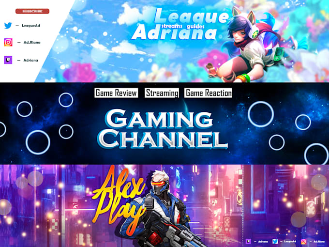 Design gaming banner for youtube or twitch streamers by Neridades | Fiverr