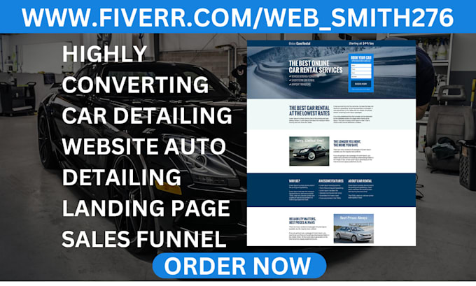 Design responsive car detailing website auto detailing landing page ...