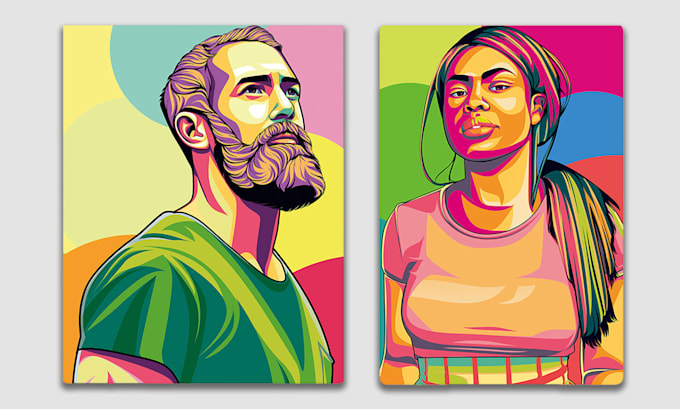 Create custom pop art portrait from your photo by Artfiq | Fiverr