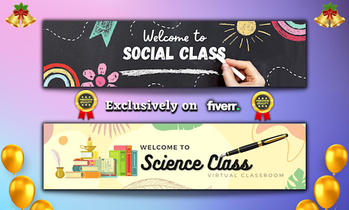 Create custom google classroom header in 4 hours by Sameercherry | Fiverr
