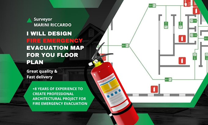 Design fire emergency evacuation map for you floor plan by Rmarini03 ...