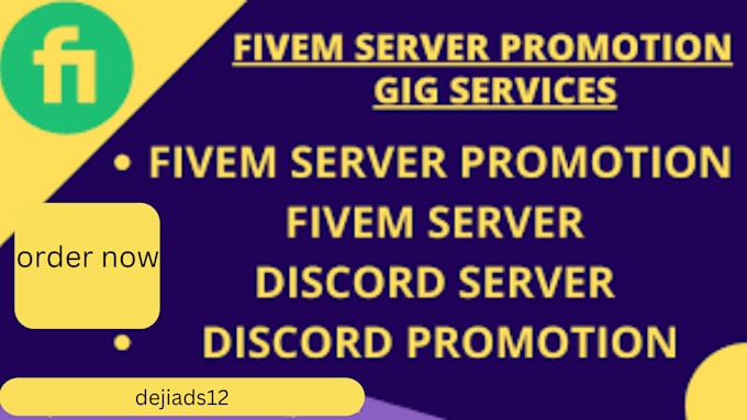 Fivem server promotion organically, gaming sever promotion by Dejiads12 ...