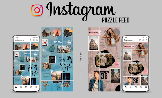 Design awesome and professional instagram puzzle feed by Waneesha_design | Fiverr