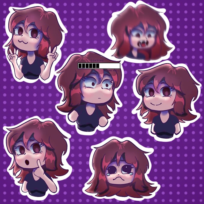 Make custom twitch emotes and stickers in 24h by Cloud_draws99 | Fiverr