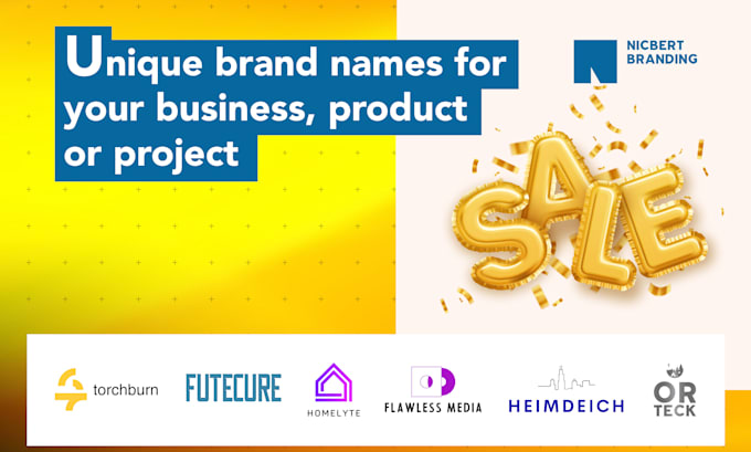 Brainstorm 20 brand, product or business names by Nicbert | Fiverr