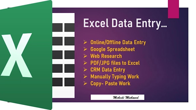 Do data entry in excel ms word google spreadsheets spss by Mehedi_mahmud | Fiverr