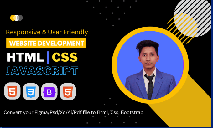 Create A Website Using Html Css Bootstrap Javascript React By Pitamray Fiverr