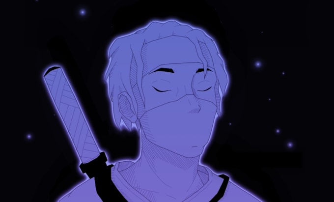 Draw monochromatic character digital art by Yacineziguedren | Fiverr