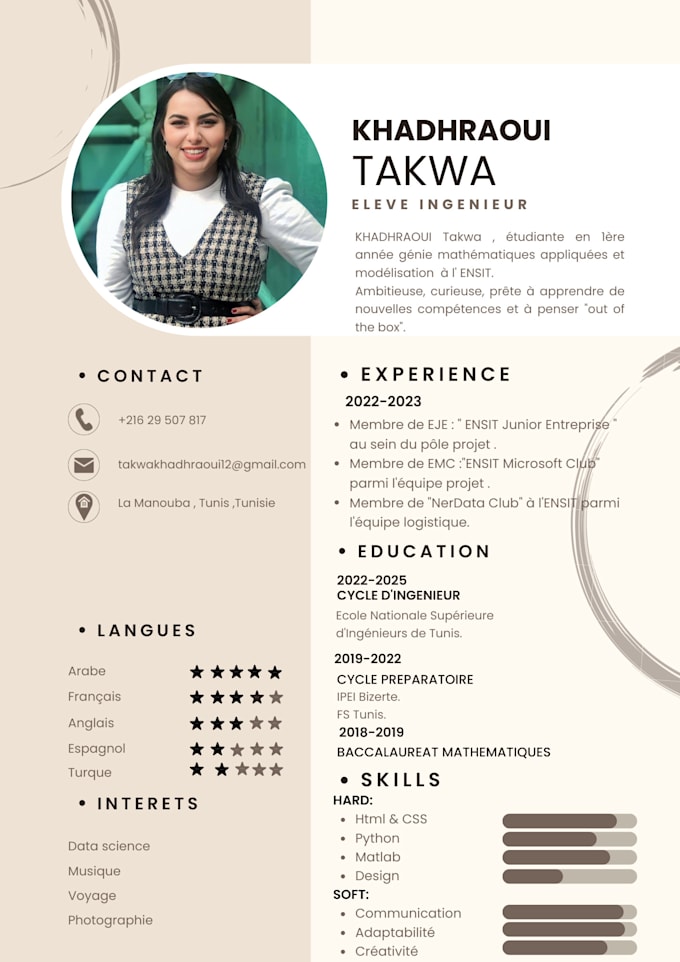 Create your cv perfectly by Takwakhadhraoui | Fiverr