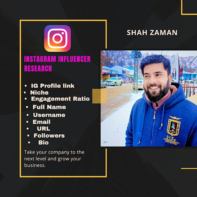 Find instagram influencer research for your niche by Zamansoomro1 | Fiverr