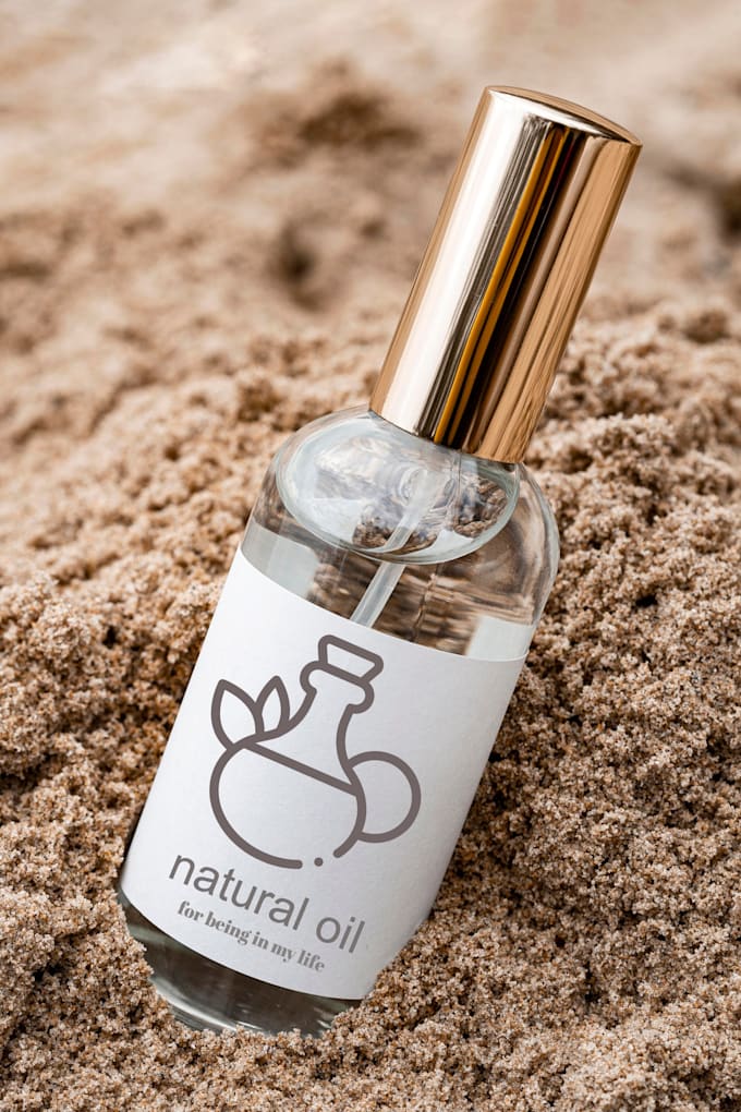 Design an oil bottle mockup, box design, and more by Atahi062 | Fiverr