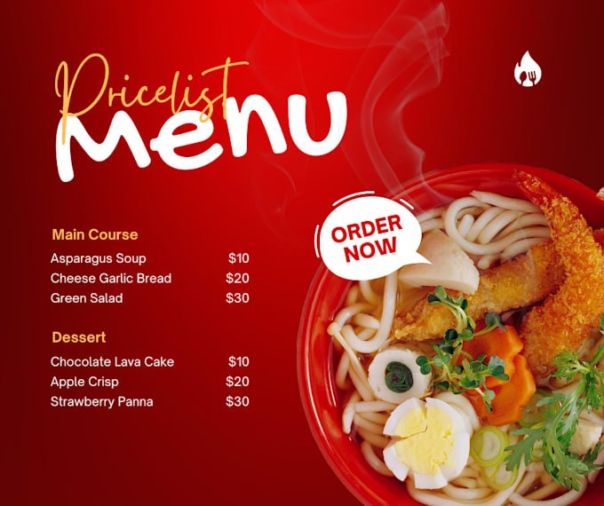 Design food flyers, food menu, price list, any menu design for cafe ...