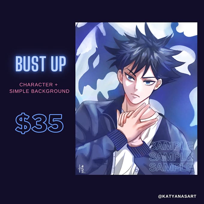 Draw bust up illustration for you by Katyanasart | Fiverr